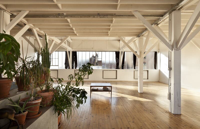 Beautiful loft stock image. Image of large, interior - 28563833