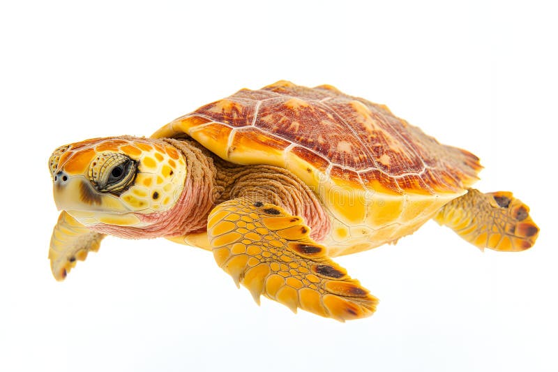 Beautiful Loggerhead Sea Turtle Hatchling Close Up Photo White ...