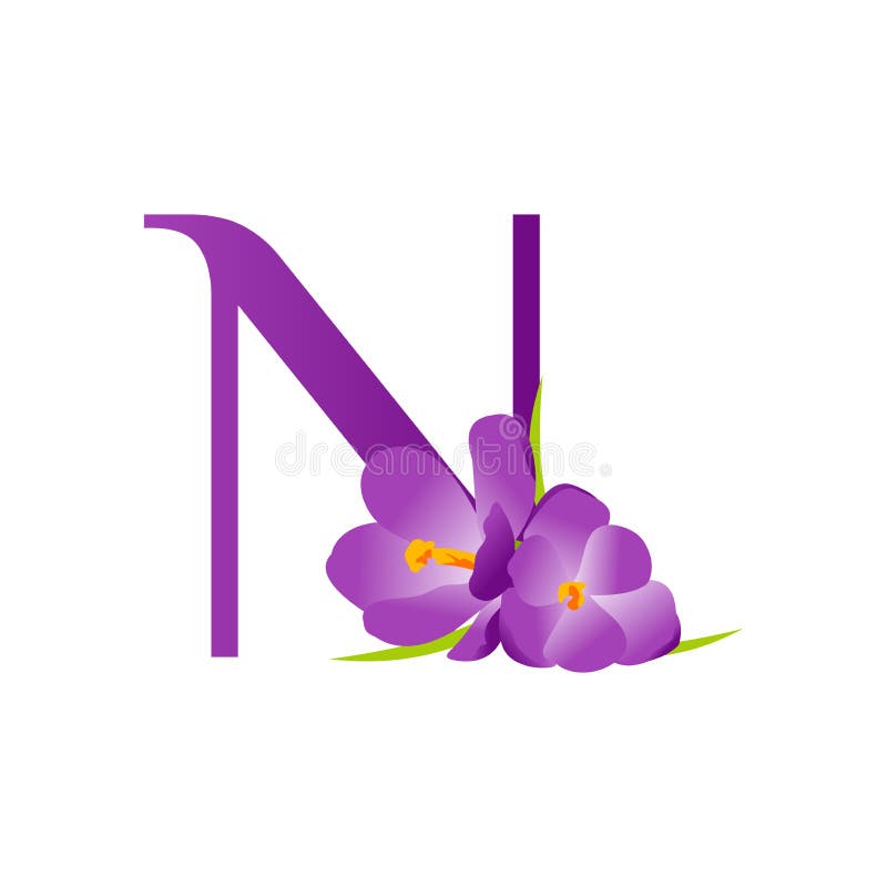 Charming Logo Design Initial N Flower Stock Vector - Illustration of ...