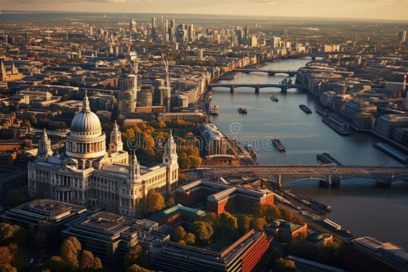 Beautiful London and the River , London City Ai Generated Stock Image ...