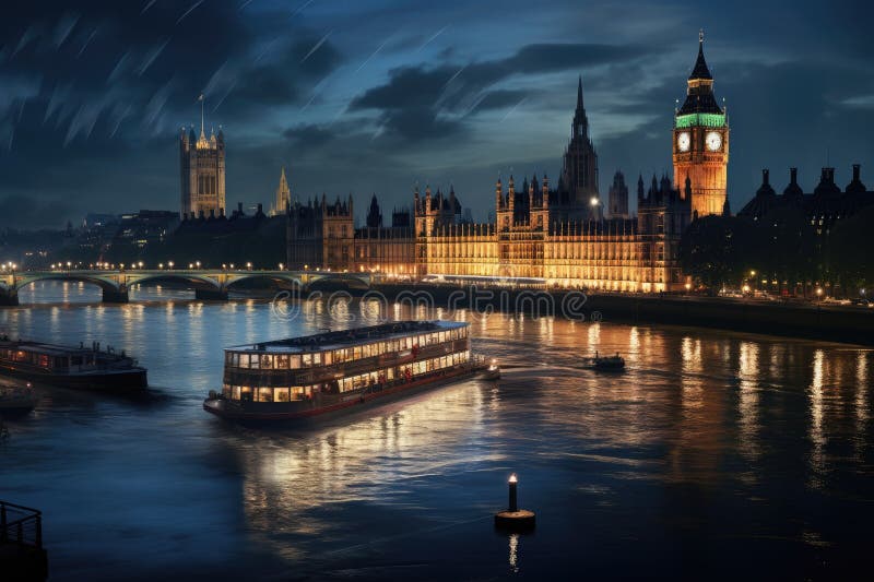 Beautiful London and the River , London City Ai Generated Stock Photo ...