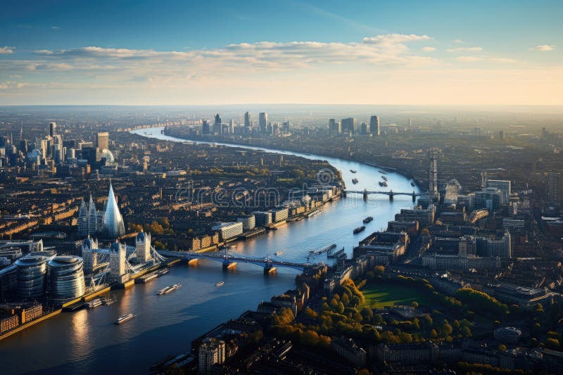 Beautiful London and the River , London City Ai Generated Stock Photo ...