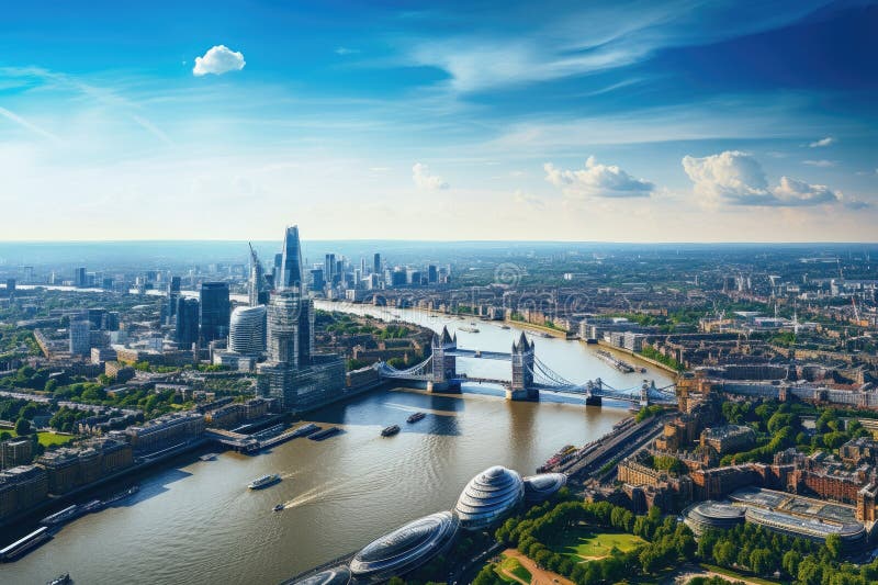 Beautiful London and the River , London City Ai Generated Stock Image ...