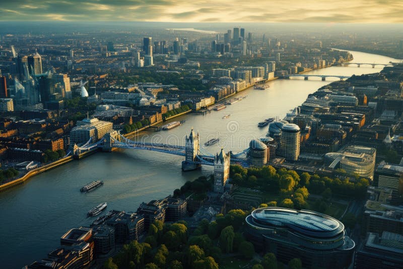 Beautiful London and the River , London City Ai Generated Stock Photo ...