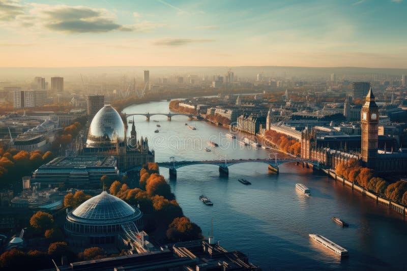 Beautiful London and the River , London City Ai Generated Stock Photo ...