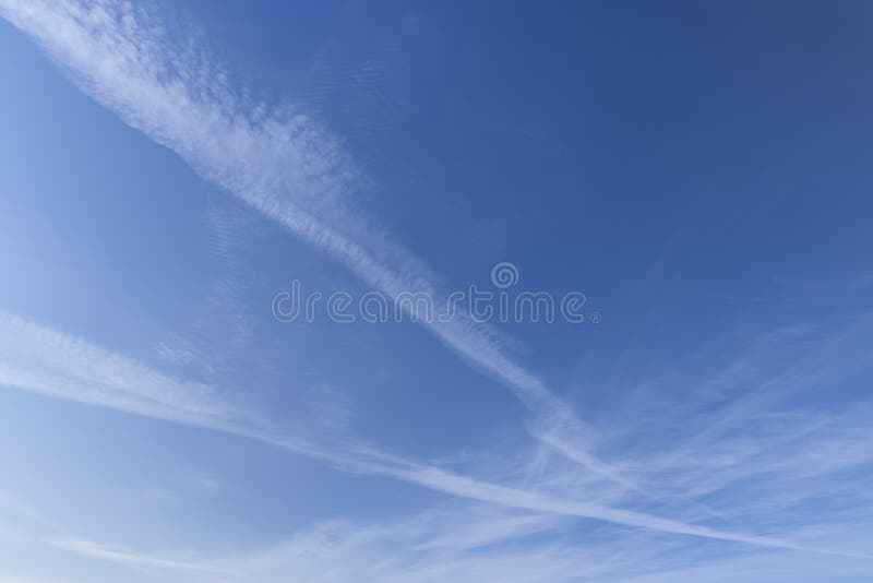 Beautiful Long Cirrus Clouds in the Sky Stock Photo - Image of ...