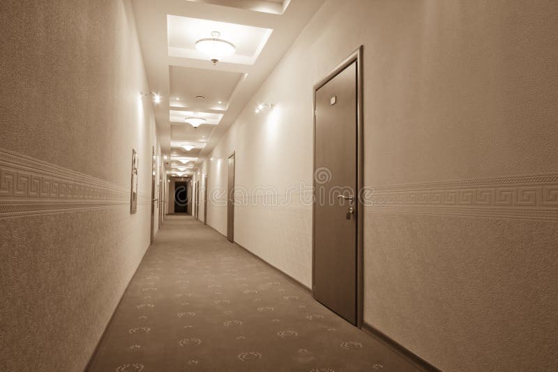 Beautiful long corridor stock image. Image of hall, home - 10782689