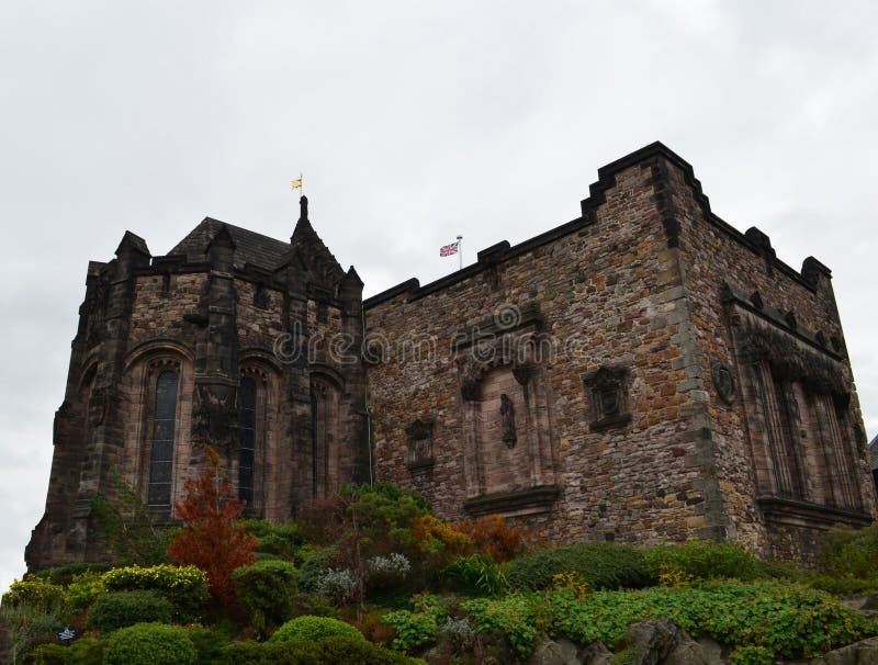 Beautiful Look at Edinburgh Castle and Landscaping Stock Image - Image ...