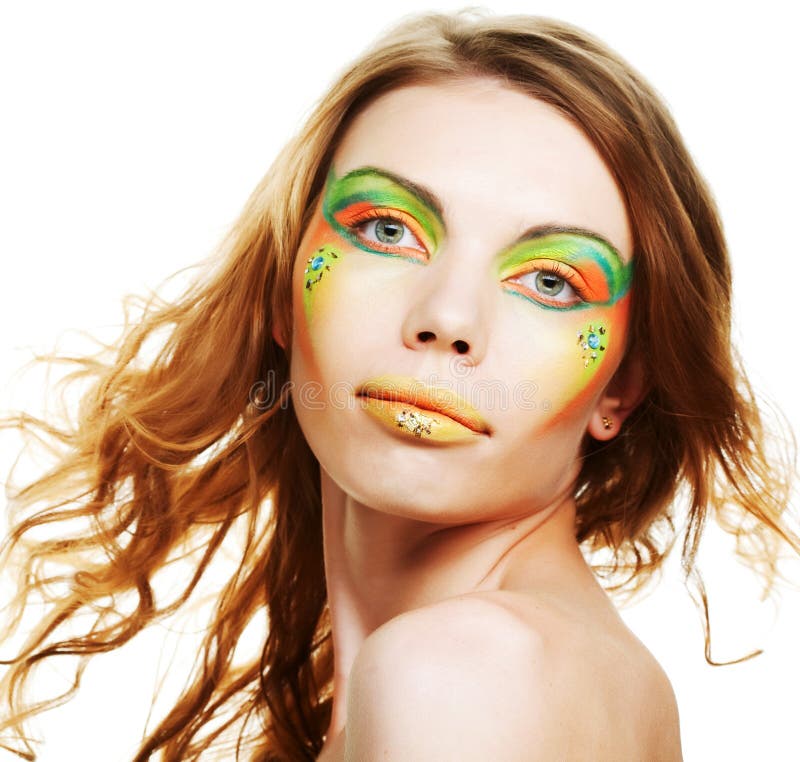 Beautiful Look. Young Woman. Stock Image - Image of creative, girl ...