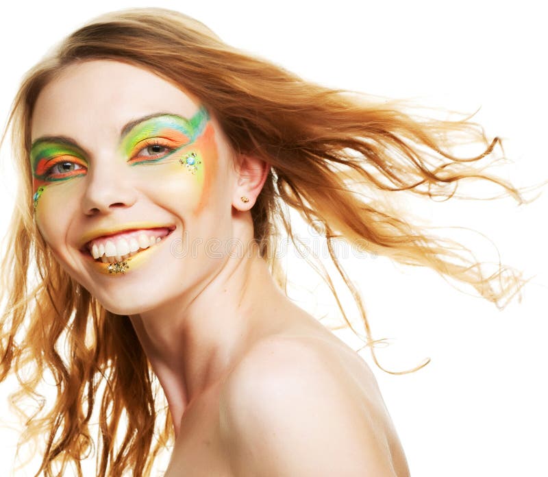 Beautiful Look. Young Woman. Stock Image - Image of girl, isolated ...