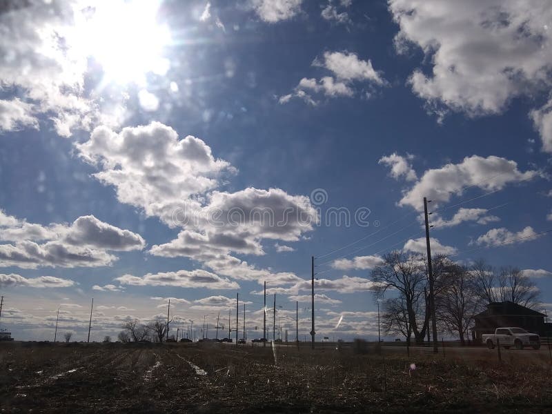 Beautiful Looking Clouds. with Sun Shining through Stock Photo - Image ...
