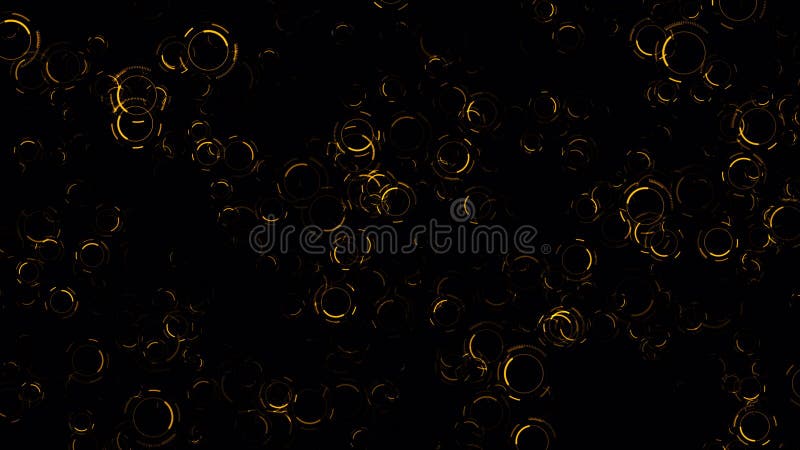 Loop Falling Gold Ring Circle on Black Abstract Background Stock ...