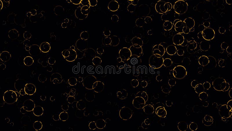Loop Falling Gold Ring Circle on Black Abstract Background Stock ...