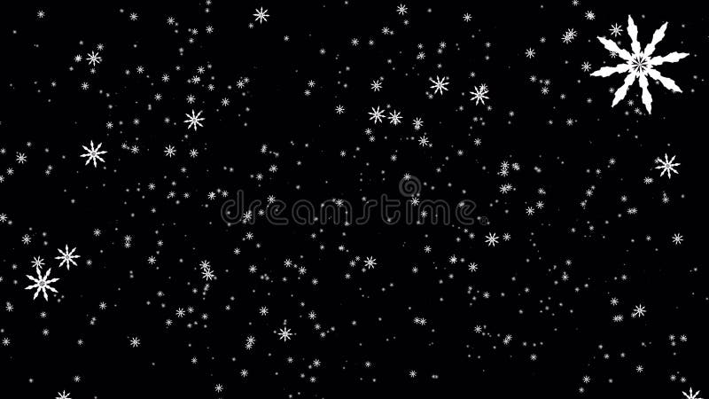 Loop White Starflakes Particles Animation on Black Abstract Background ...