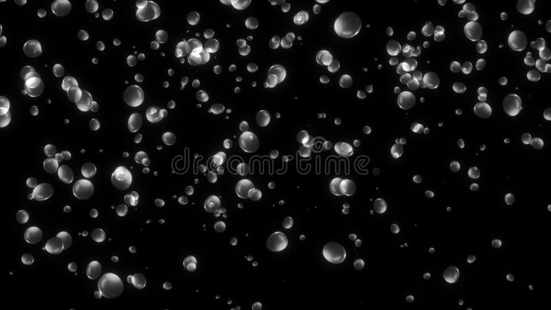 Loop Falling Down Bubble Particles Animation on Black Background. Stock ...