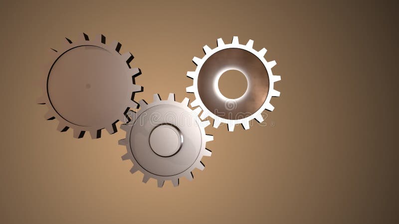 Beautiful Golden Gears Rotation. Beautiful Looped 3d Animation of Gears ...