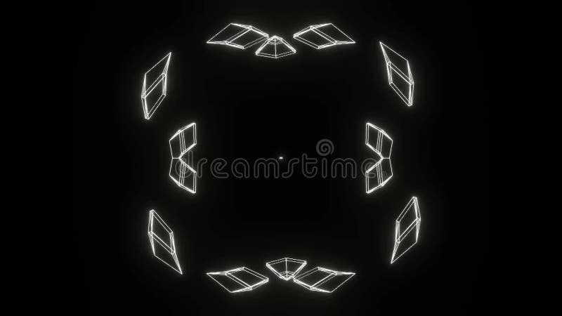 Beautiful Looping Animation White Abstract Wireframe Structure Stock ...