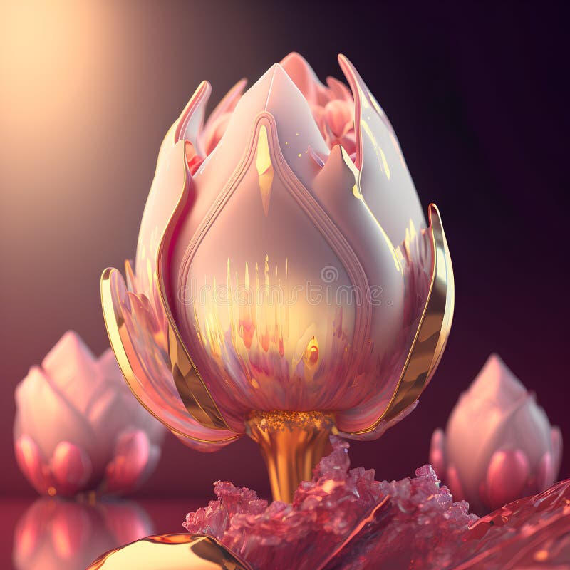 Beautiful Lotus Flower. 3d Rendering, 3d Illustration Stock ...
