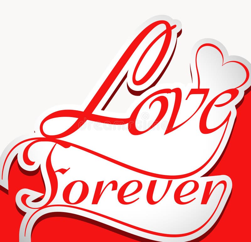 Beautiful Love Forever Stylish Text Stock Vector - Illustration of ...