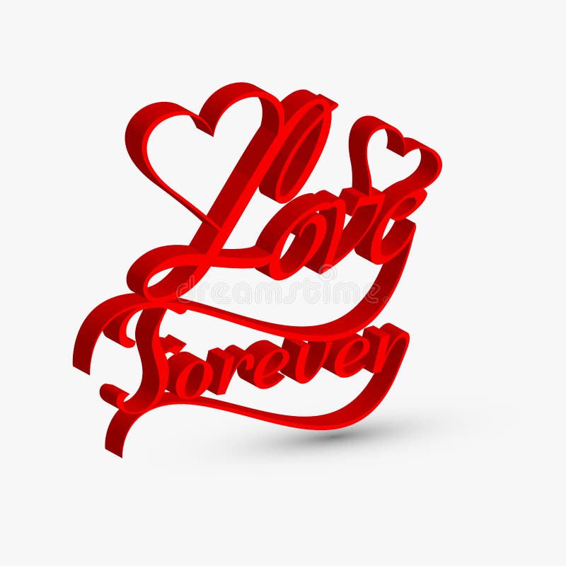 Beautiful Love Forver Artistic 3d Text Stock Vector - Illustration of ...