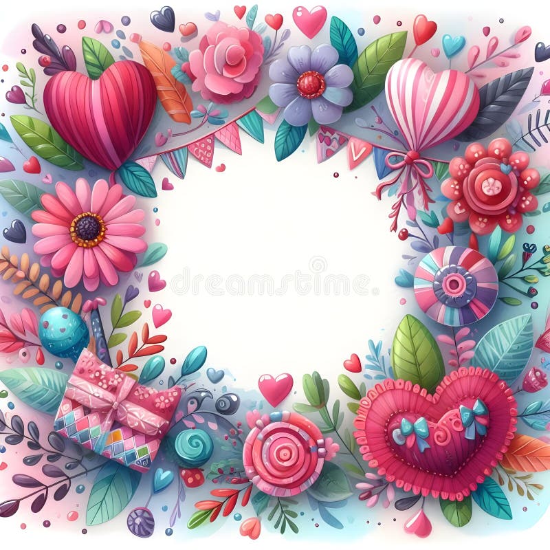 Beautiful love sign frame stock illustration. Illustration of pink ...