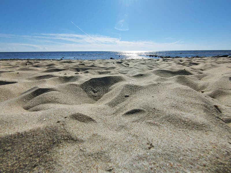 Beautiful Low-angle Shot of Beach Scenery Stock Image - Image of sunny ...