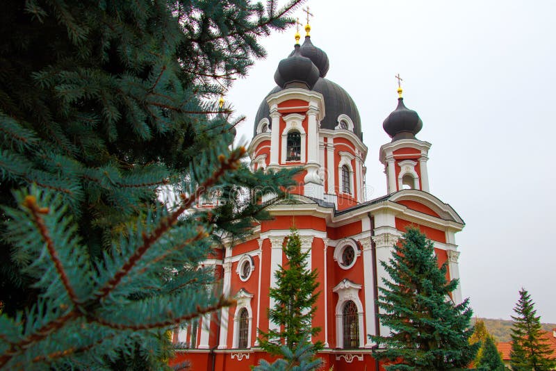 Beautiful Low Angle Shot of the Famous Curchi Monastery in Moldova ...