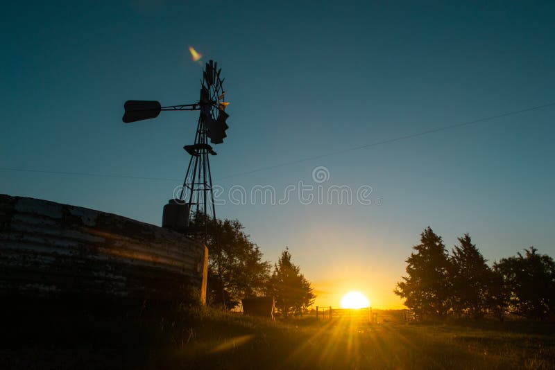 Beautiful Low Angle Shot of a Farmland at Sunrise Stock Image - Image ...