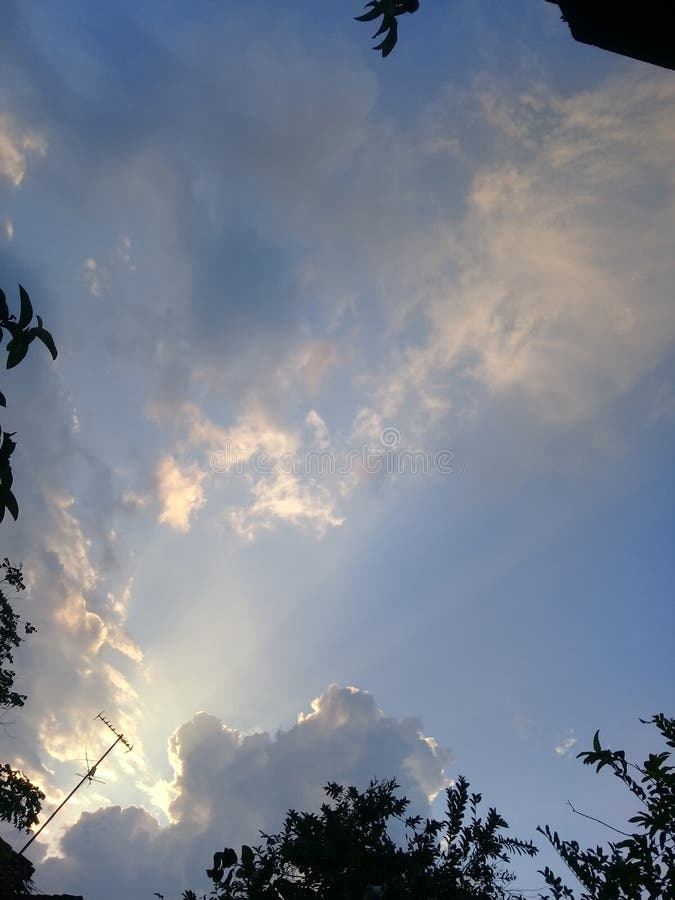 Beautiful Low Angle Vertical Shot of the Sky with Some Clouds Stock ...