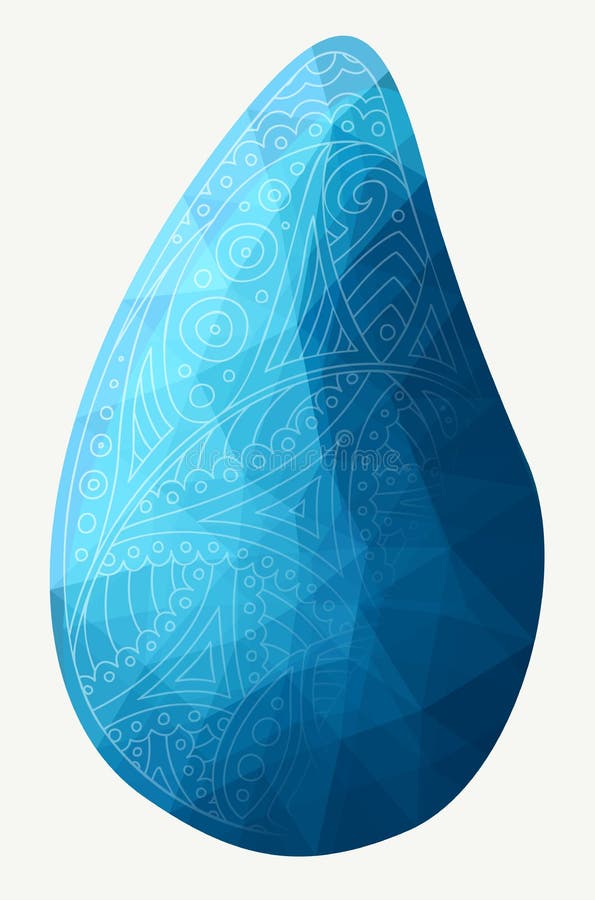 Beautiful Low Poly Illustration with Blue Drop Stock Vector ...