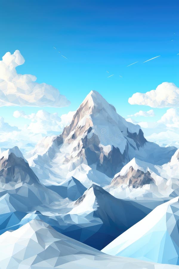 Beautiful Low Poly Mountains. Abstract Landscape Stock Illustration ...