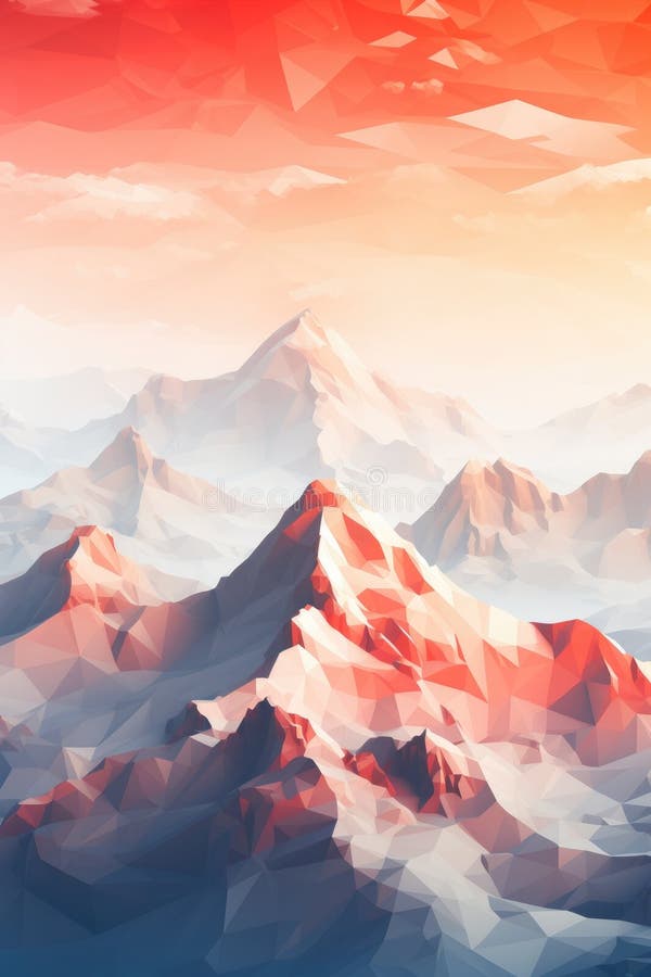 Beautiful Low Poly Mountains. Abstract Landscape Stock Illustration ...