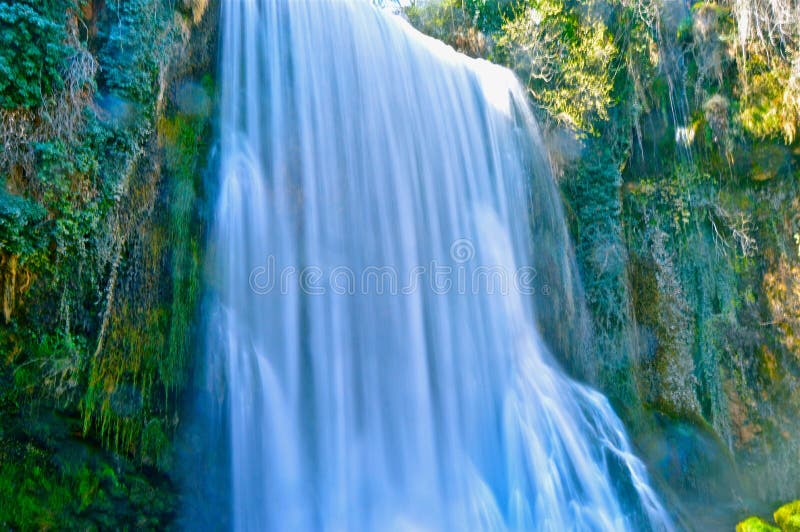 Beautiful Low Waterfall in a Forest at Daytime Stock Photo - Image of ...