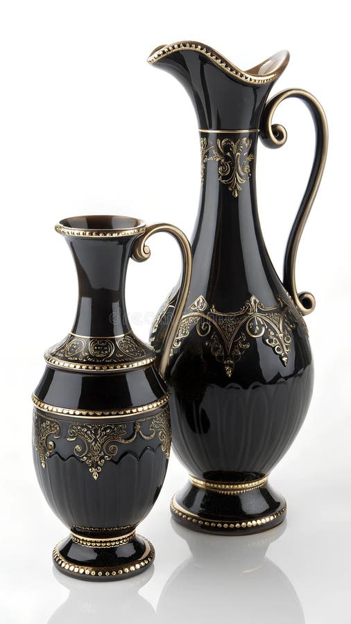 Beautiful Luxurious Black Ceramic Pitchers of Porcelain in High ...