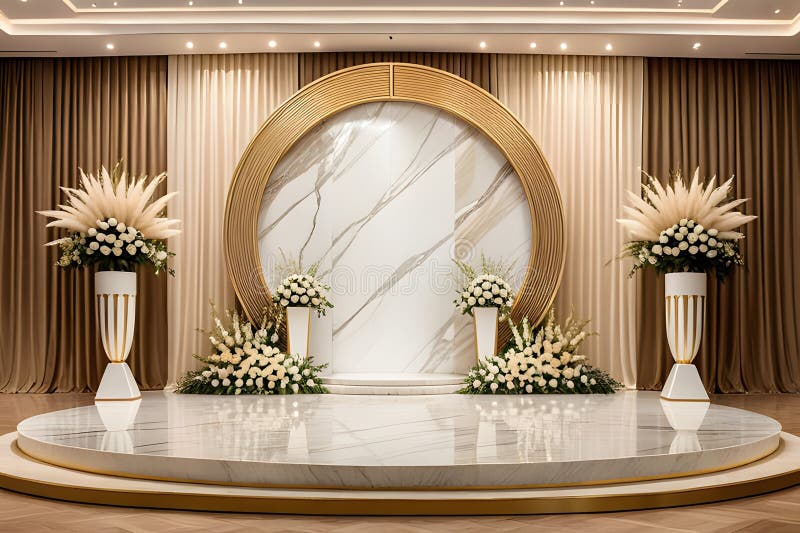 Beautiful Luxurious Gold and White Wedding Backdrop for an Elegant ...