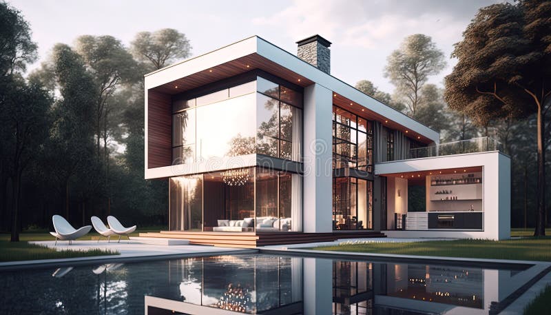 Beautiful Luxurious House Exterior. Architecture Study Design ...