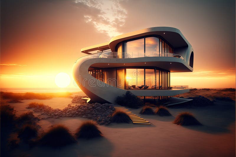 Beautiful Luxurious House Exterior. Architecture Study Design ...