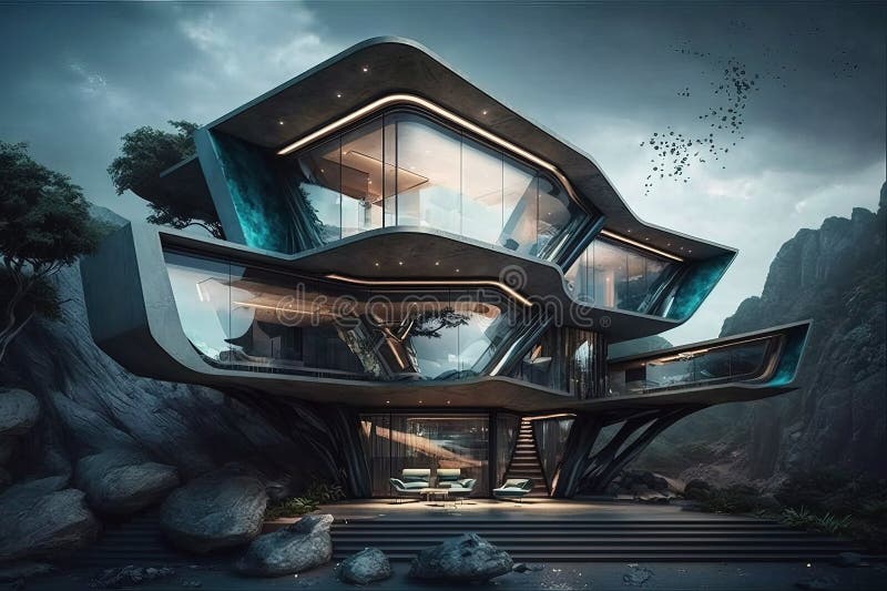 Beautiful Luxurious House Exterior. Architecture Study Design ...