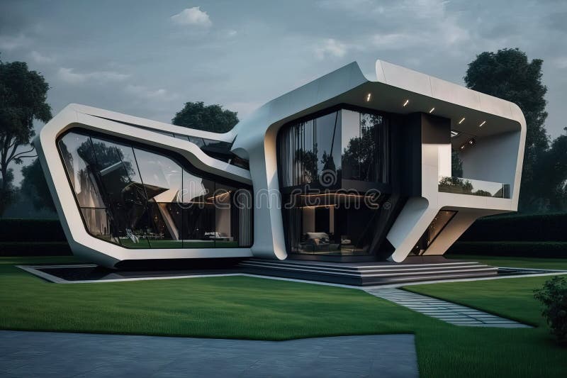 Beautiful Luxurious House Exterior. Architecture Study Design ...