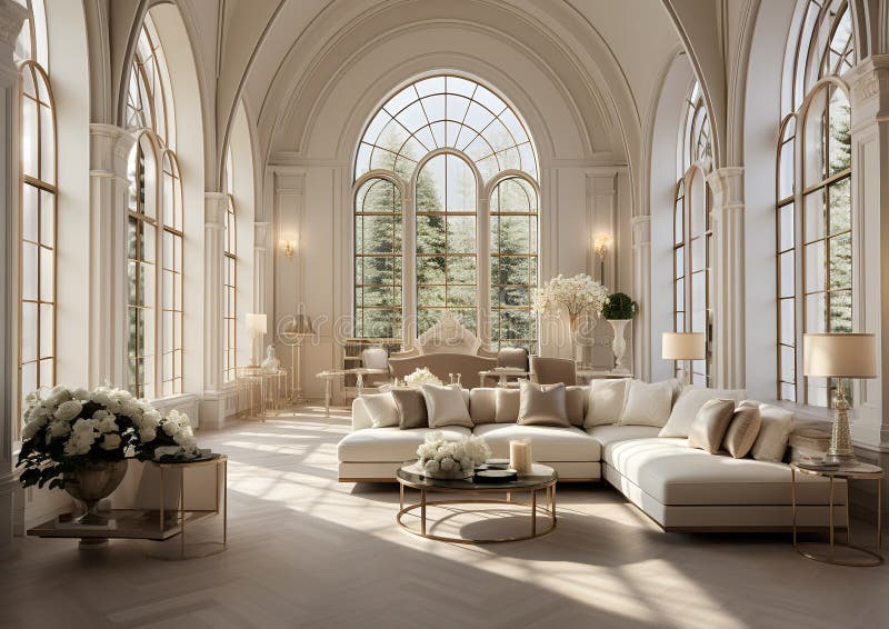 Beautiful Luxurious Interior House with White Walls and Decor ...