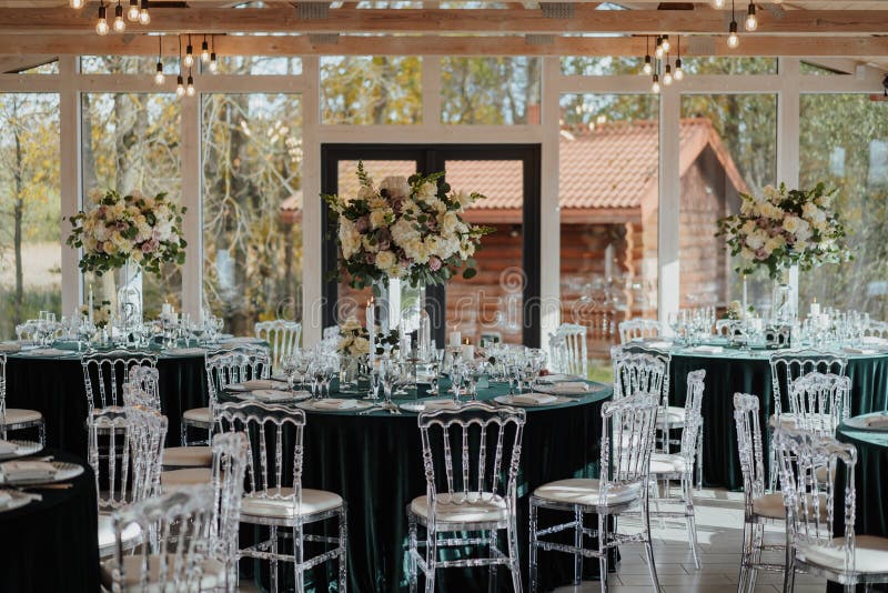 Beautiful Luxurious Wedding Ceremony Hall Stock Image - Image of ...