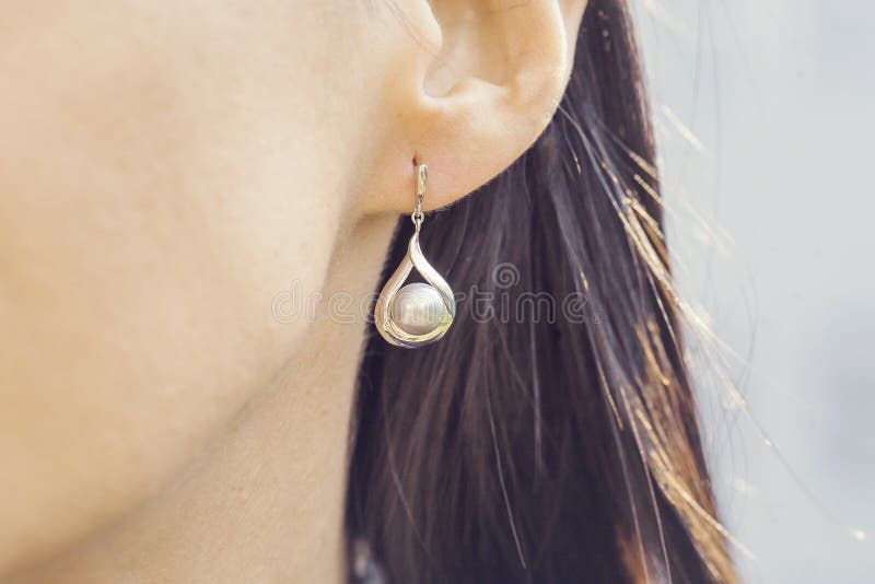Beautiful luxury earring stock image. Image of girl, jewelry - 76167513