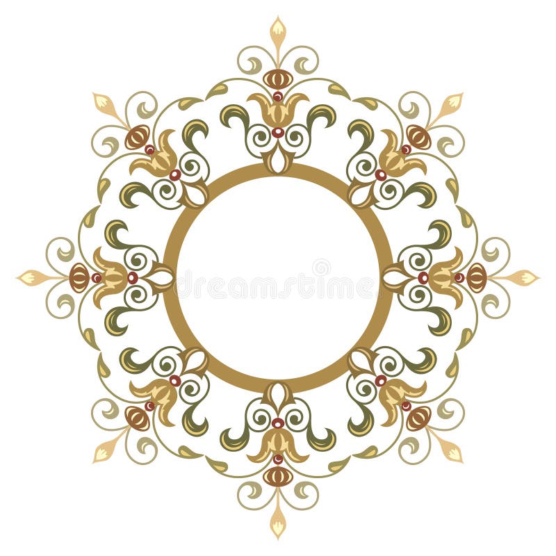 Beautiful Luxury Round Frame Stock Vector - Illustration of beauty ...
