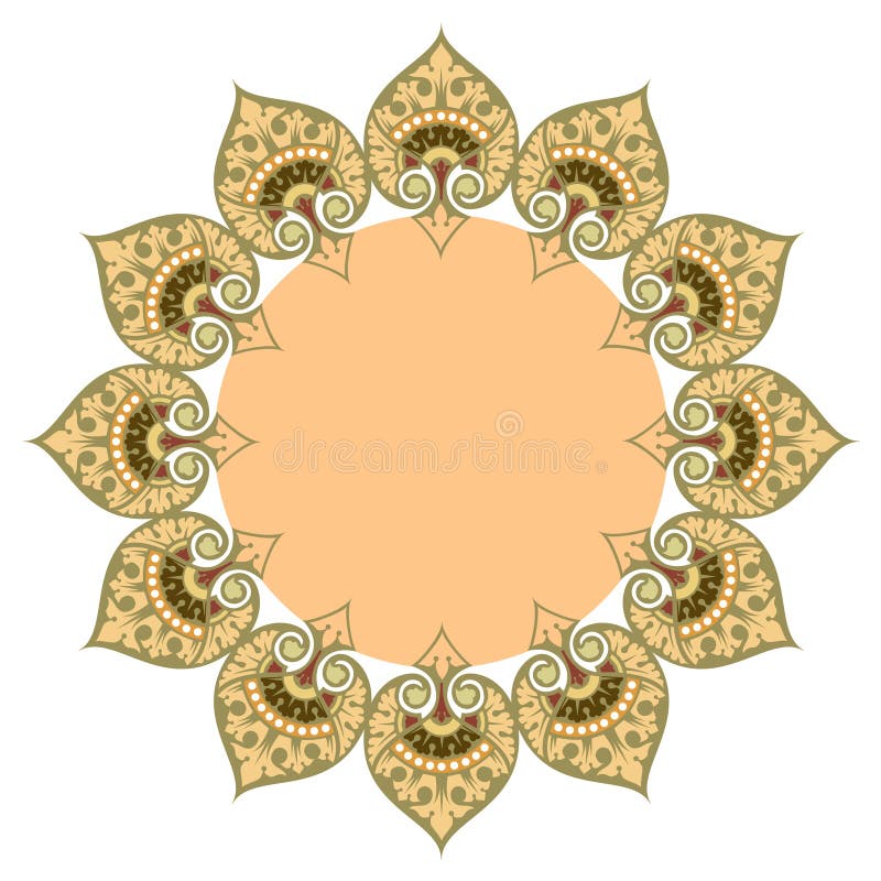 Beautiful Luxury Round Frame Stock Vector - Illustration of leaf, crown ...