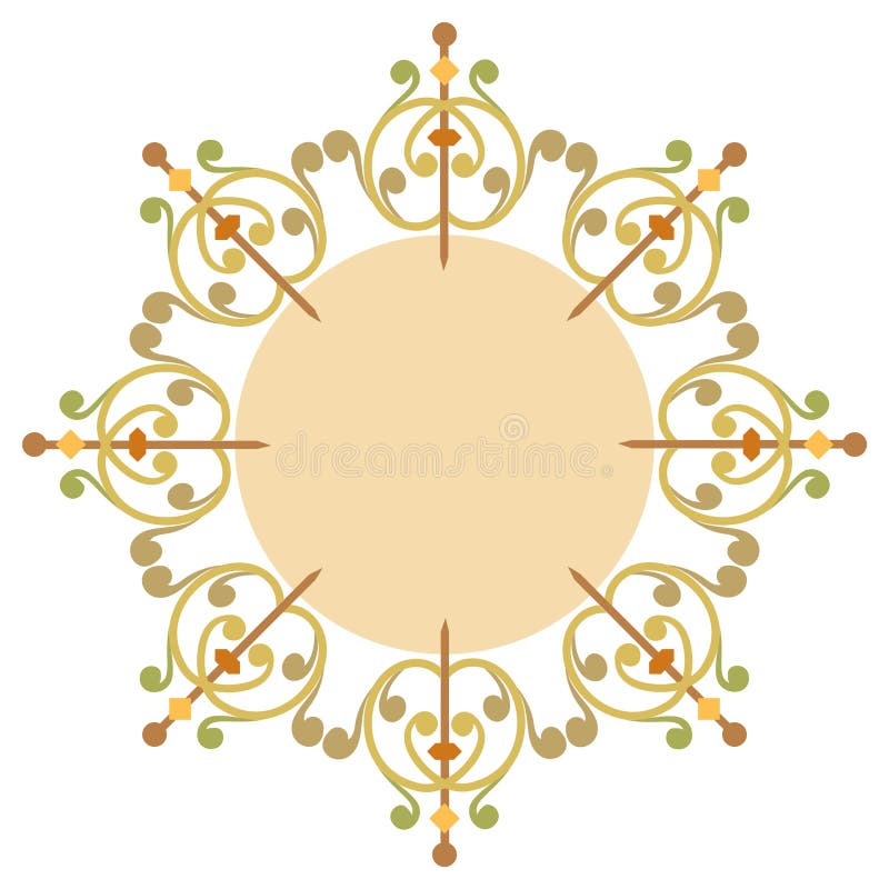 Beautiful Luxury Round Frame Stock Vector - Illustration of elegant ...