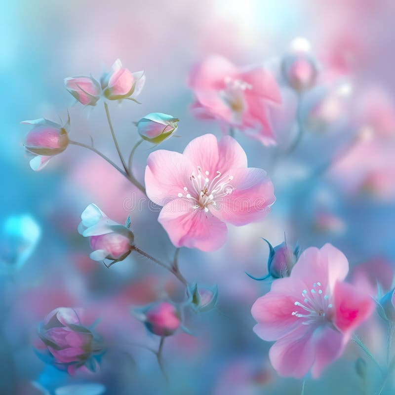 Beautiful Luxury Spring, Summer Flowers. 3d Illustration Stock ...