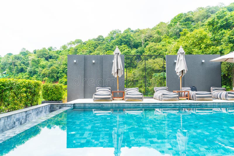 Beautiful Luxury Swimming Pool in Hotel Pool Resort Stock Photo - Image ...