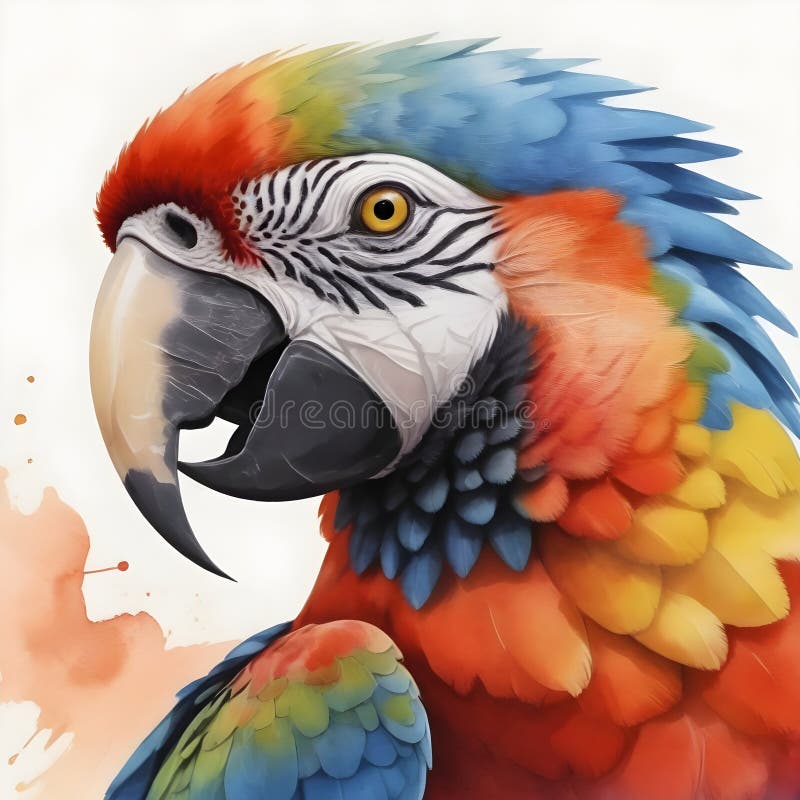 Beautiful Macaw Parrot Face Stock Illustration - Illustration of ...
