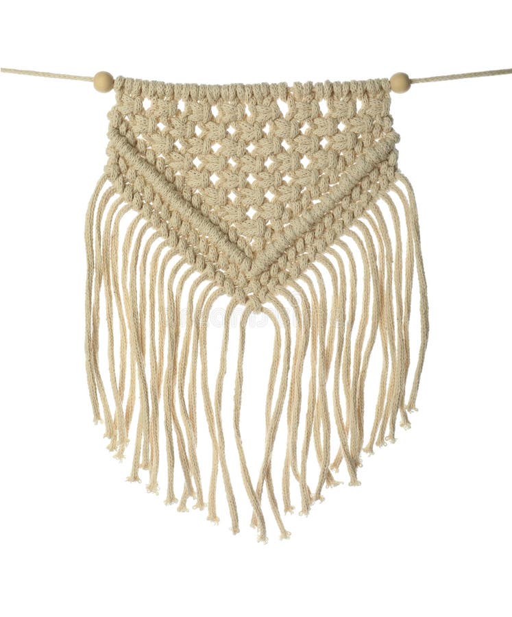 Beautiful Macrame Isolated on White. Decorative Element Stock Photo ...