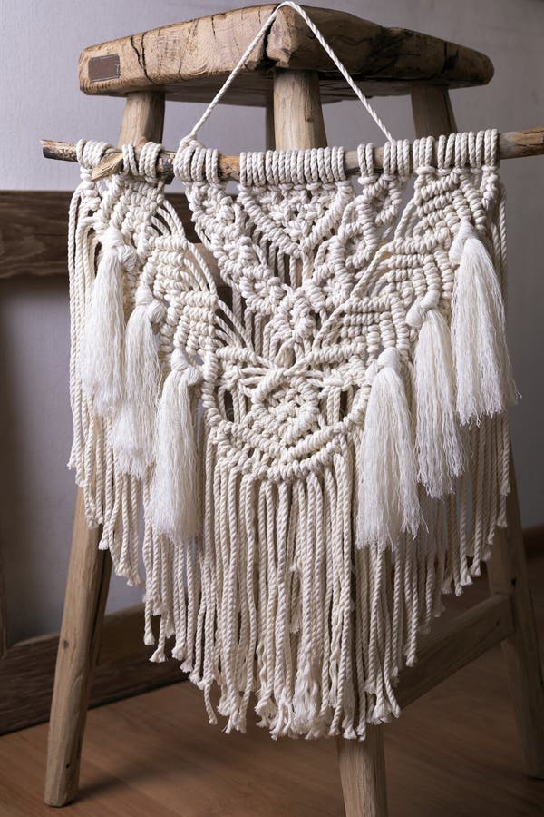 Beautiful Macrame Panel in Interior Stock Photo - Image of macrame ...